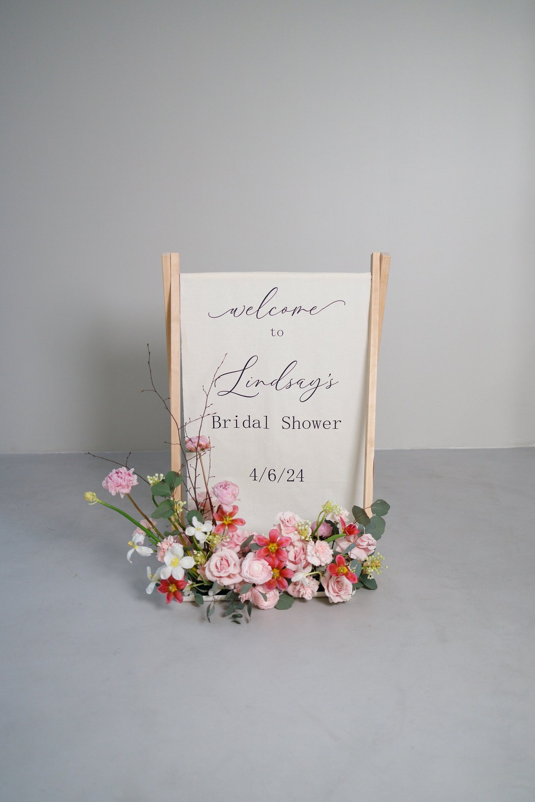 Personalized Welcome Linen Banner for Baby Shower, Wedding, Bridal ...