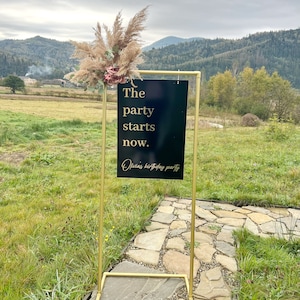 Gold Metal Stand for Welcome Sign, Party Entrance Signs, Personalized ...