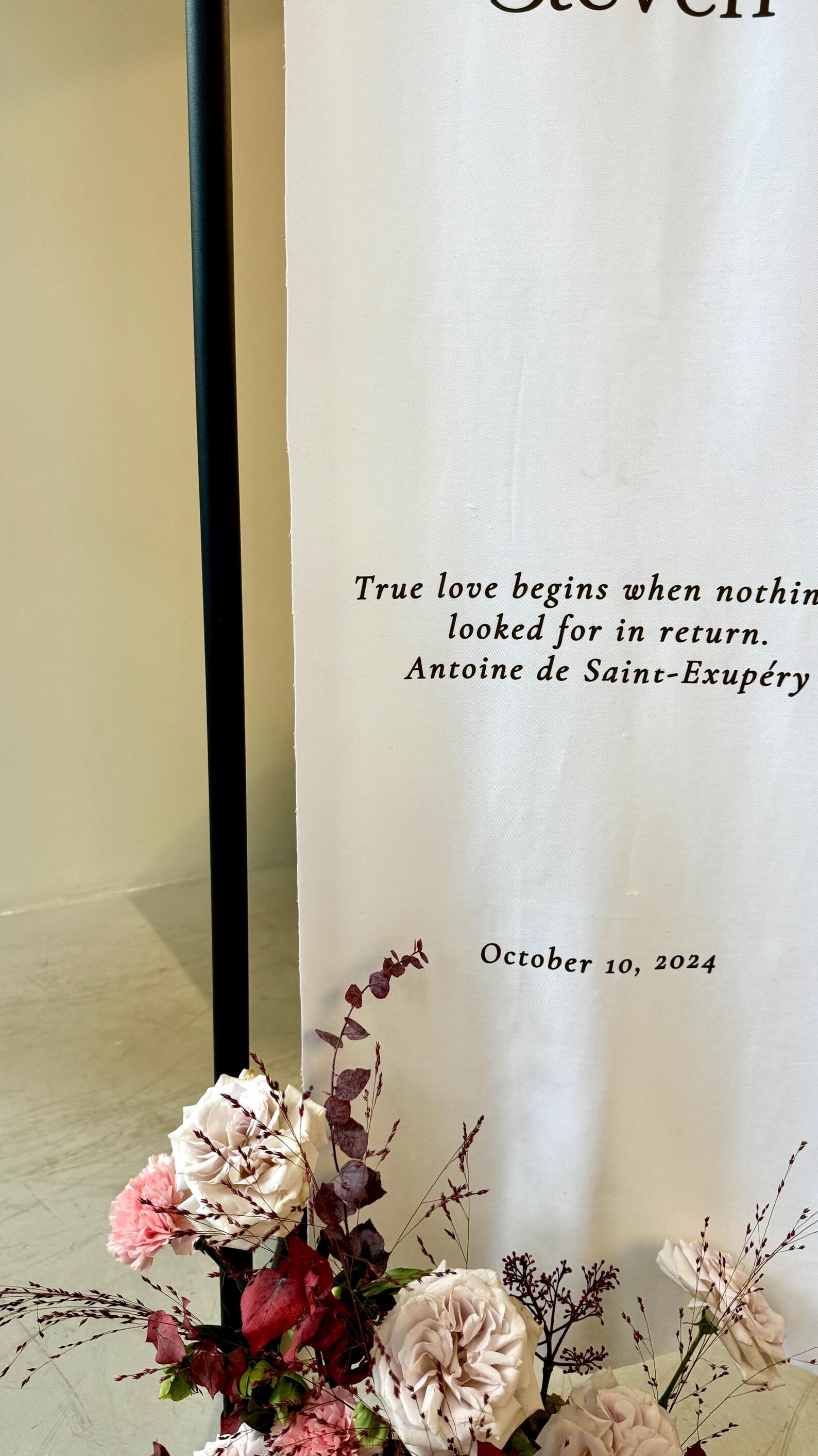 Wedding Fabric Welcome Sign With Stand, Black Stand for Wedding, Custom ...