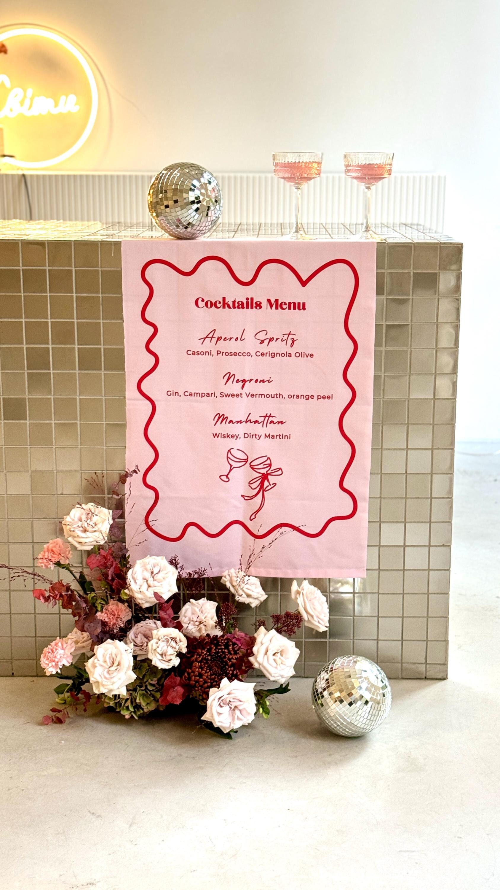 Custom Party Cotton Fabric Sign, Fabric Party Welcome Sign, Graphic ...