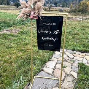 Gold Metal Stand for Welcome Sign, Party Entrance Signs, Personalized ...