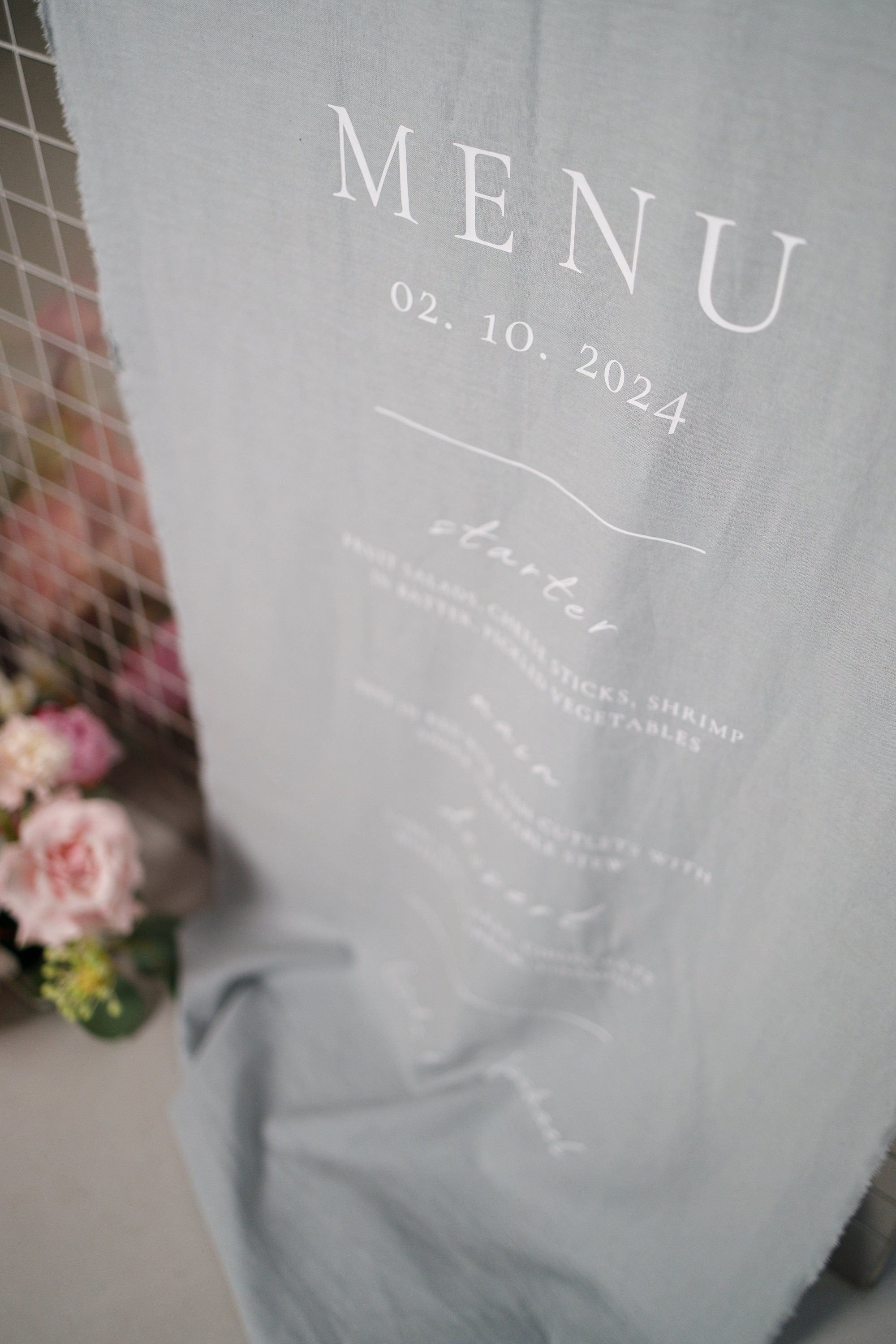 Wedding Sign Linen Banner, Bar Drink Menu, Cotton Wedding Banner ...