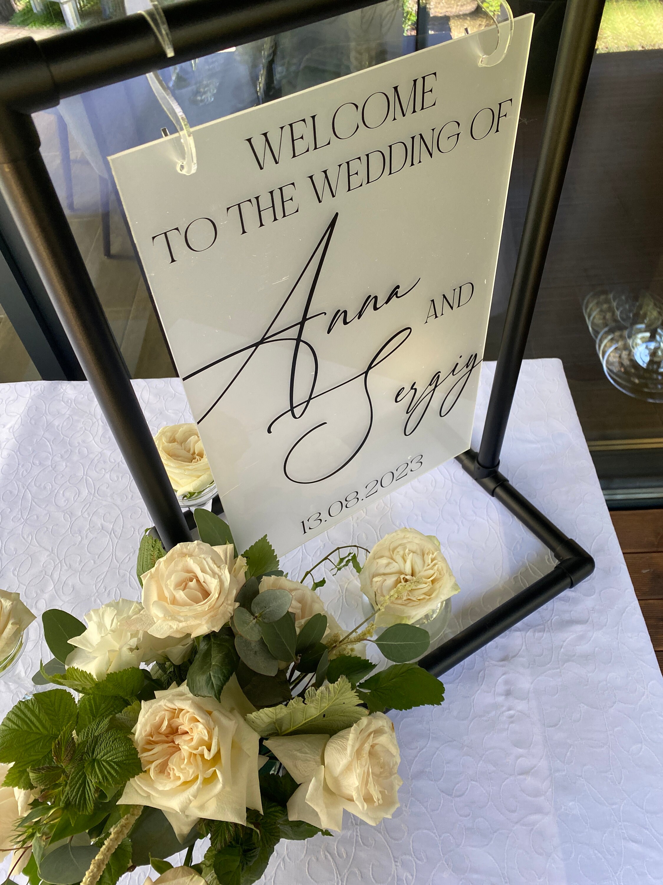 Wedding Table Stand for Acrylic Signs, Wedding Sign Holder, Wedding Bar ...