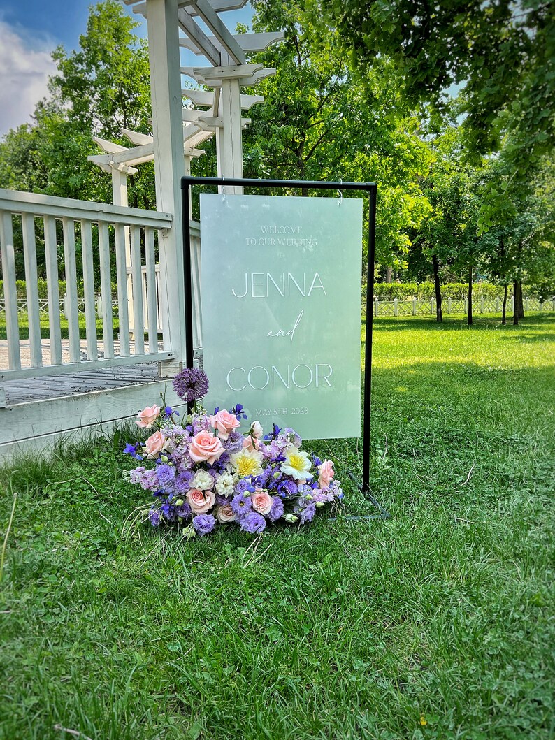 Personalized Wedding Decor, Floor Sign Holder, Wedding Welcome Frame ...