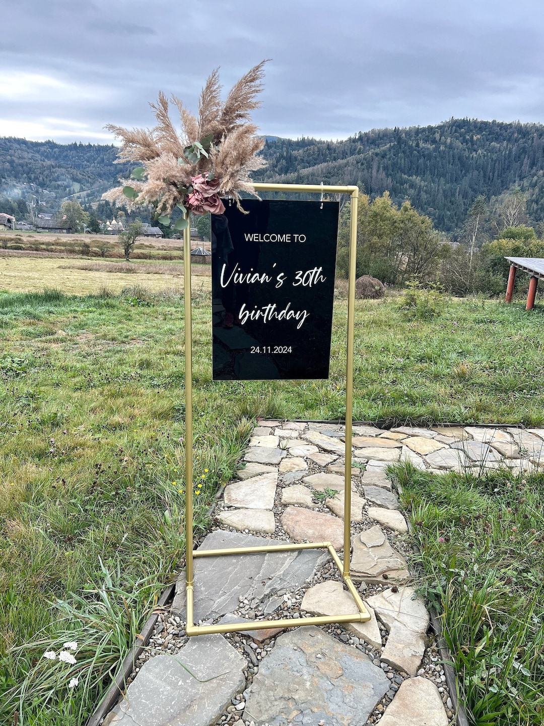 Gold Metal Stand for Welcome Sign, Party Entrance Signs, Personalized ...