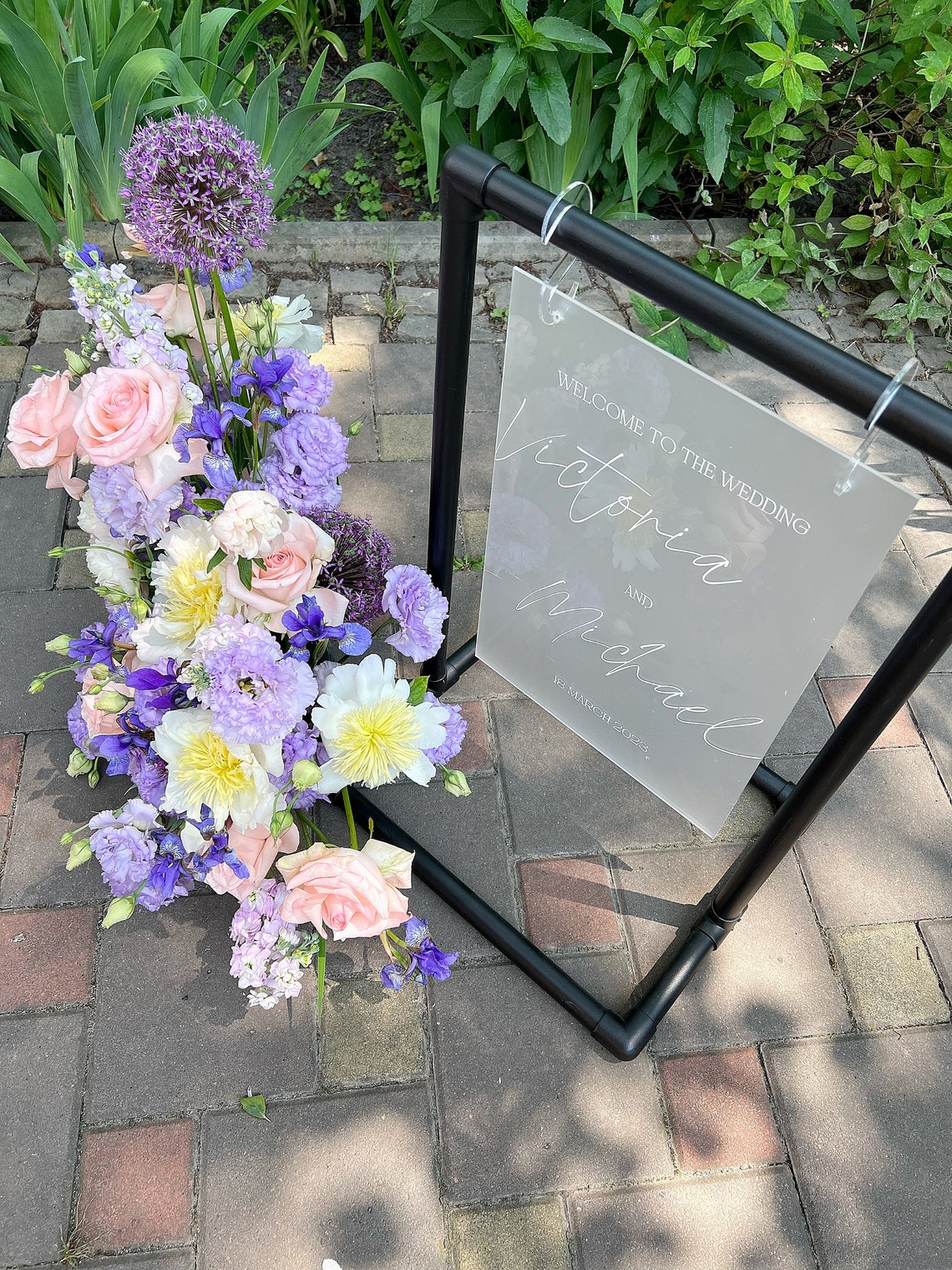 Personalized Wedding Decor, Floor Sign Holder, Wedding Welcome Frame ...