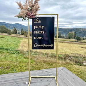 Gold Metal Stand for Welcome Sign, Party Entrance Signs, Personalized ...