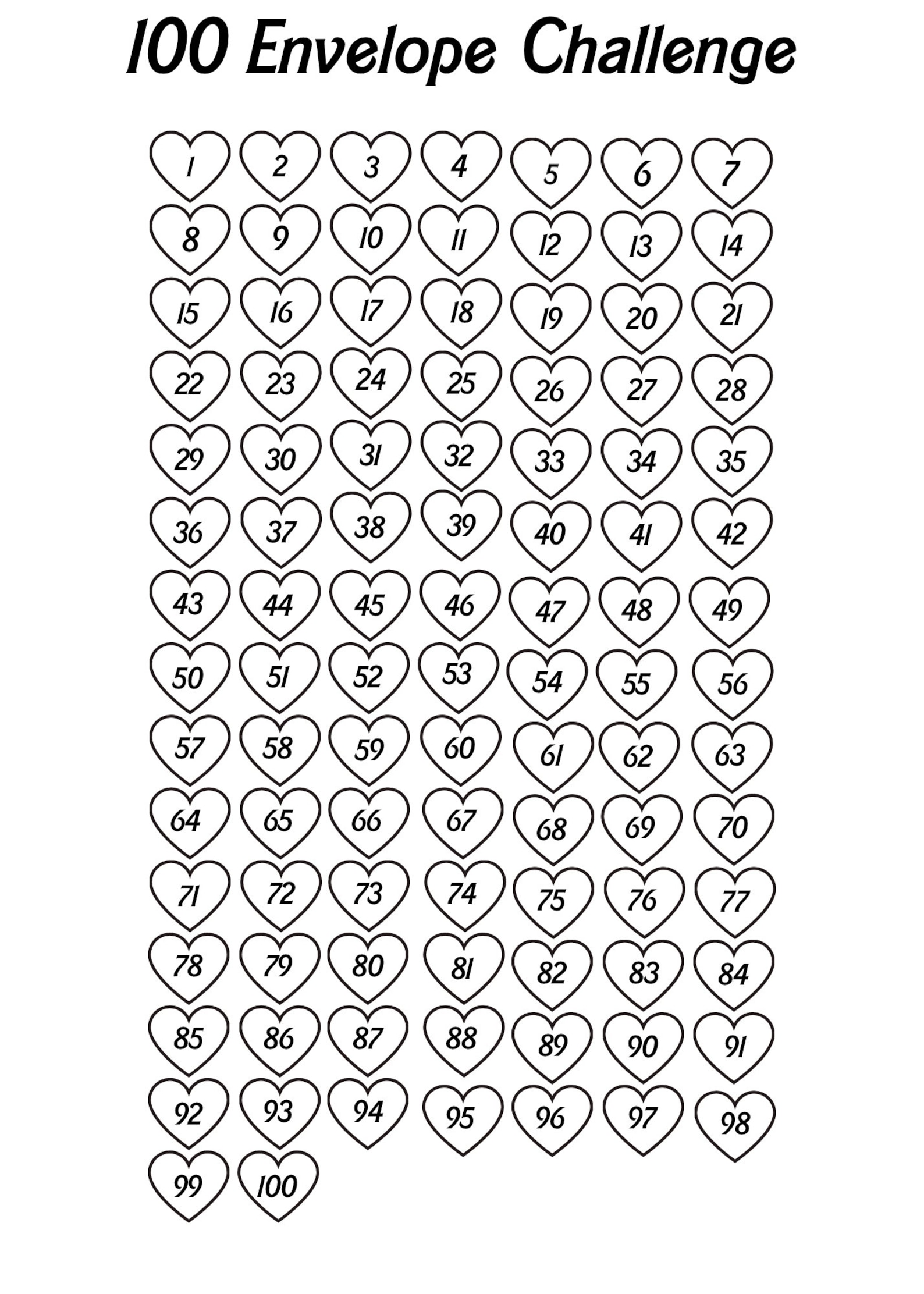 100 Envelope Challenge - Etsy UK