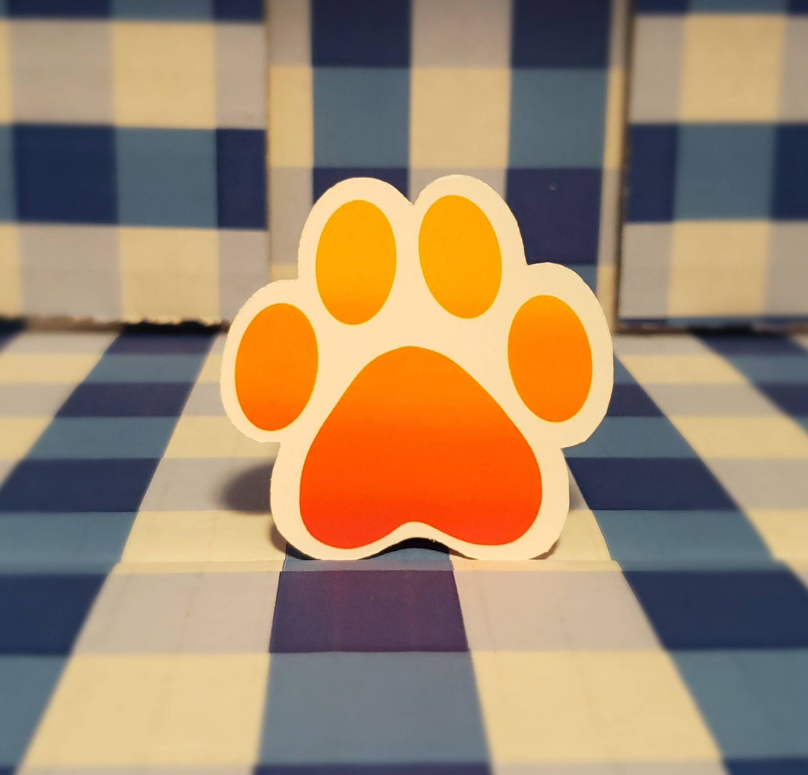 Orange Waterproof Dog Paw Print Sticker - Etsy