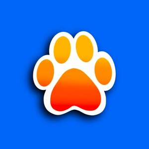 Orange Waterproof Dog Paw Print Sticker - Etsy