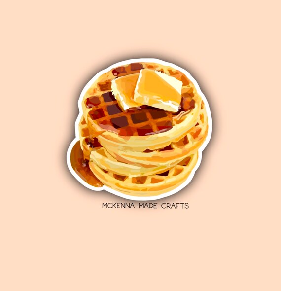 Cute Waterproof Breakfast Waffle Sticker/ Decal/ Decoration | Etsy