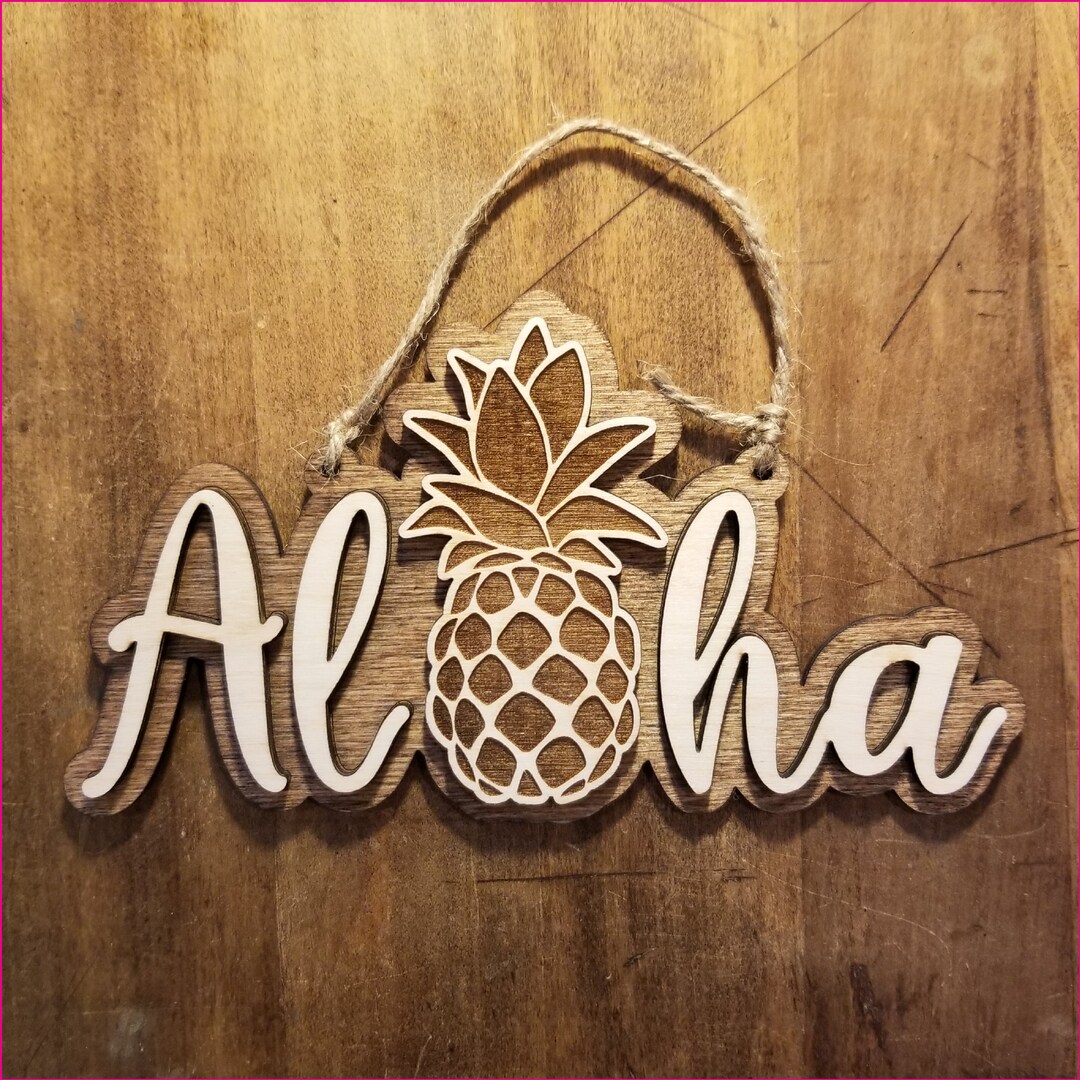 ALOHA Wooden Hanging Sign - Etsy