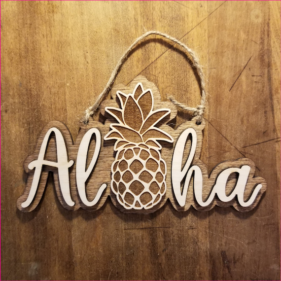 ALOHA Wooden Hanging Sign - Etsy
