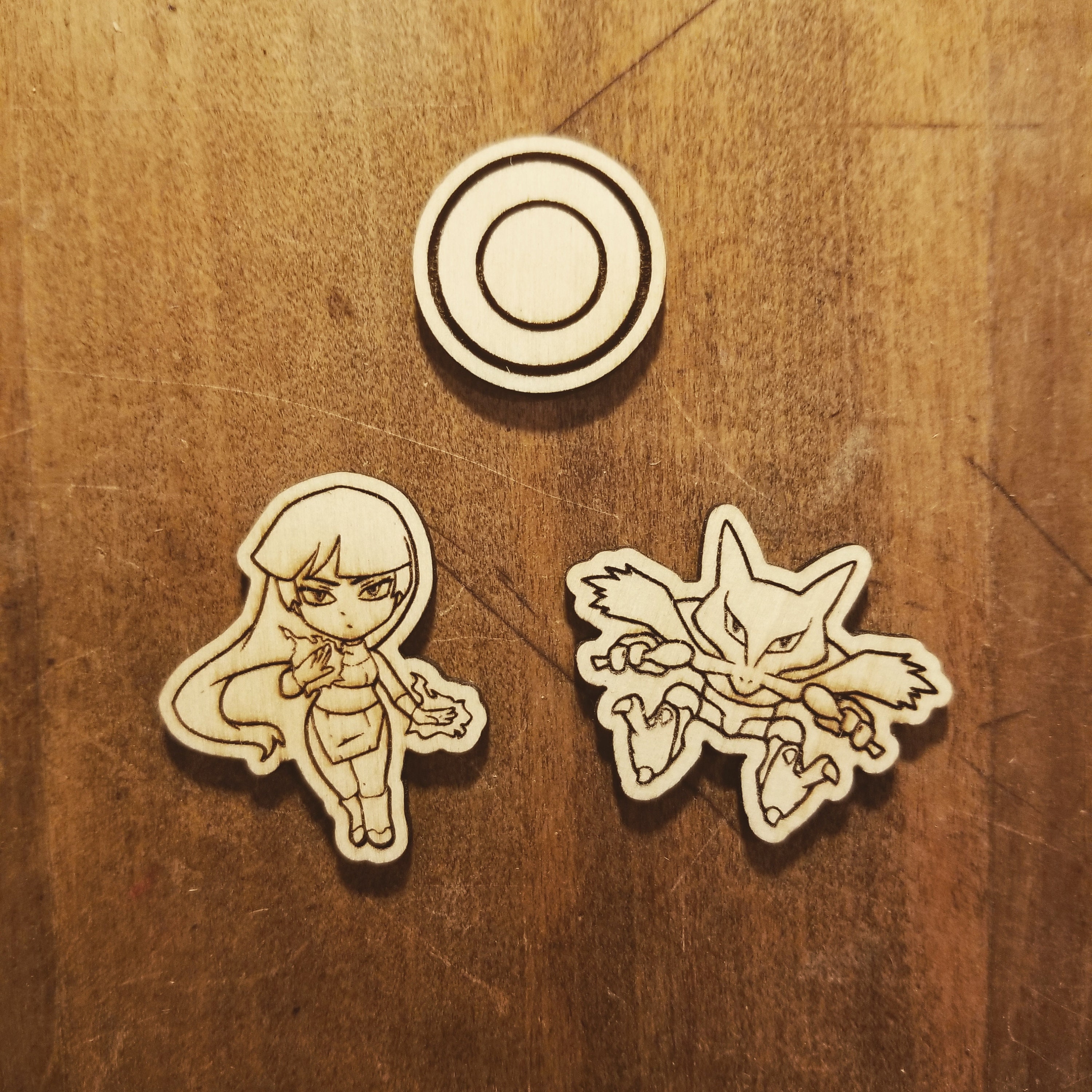 Pokemon Kanto Gym Leader Wooden Pokemon Pins | Etsy