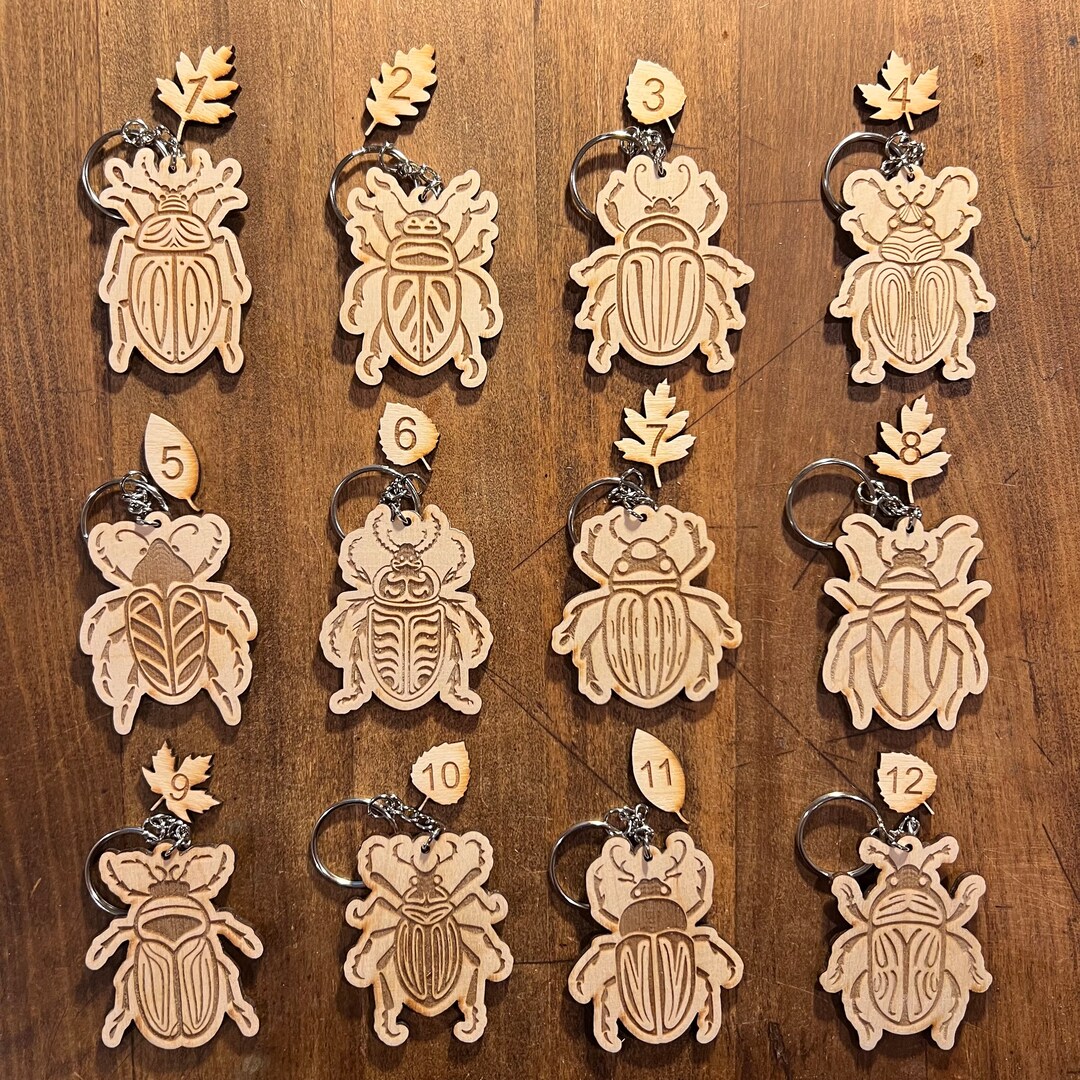Beetle Wooden Keychains - Etsy