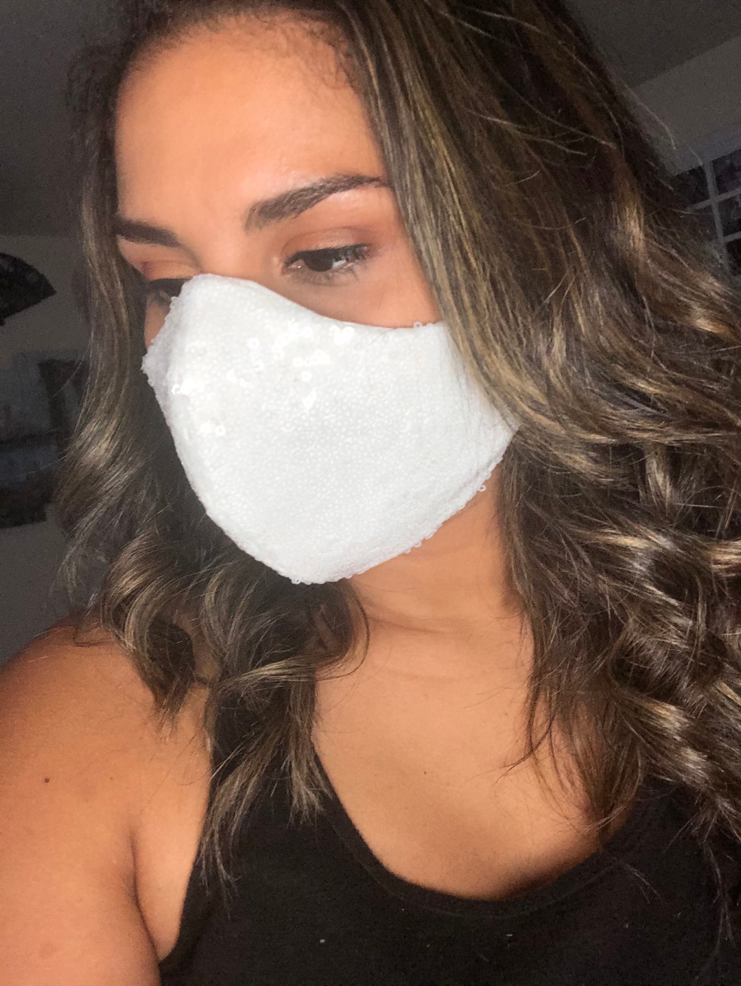 Sequin Sparkle Face Mask, Bridal Face Mask, Perfect for Special ...