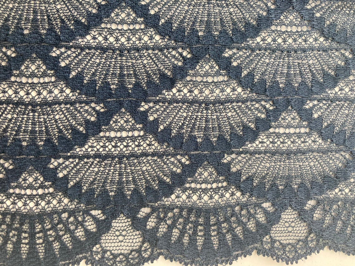 Navy Blue Scalloped Lace Trim - Etsy