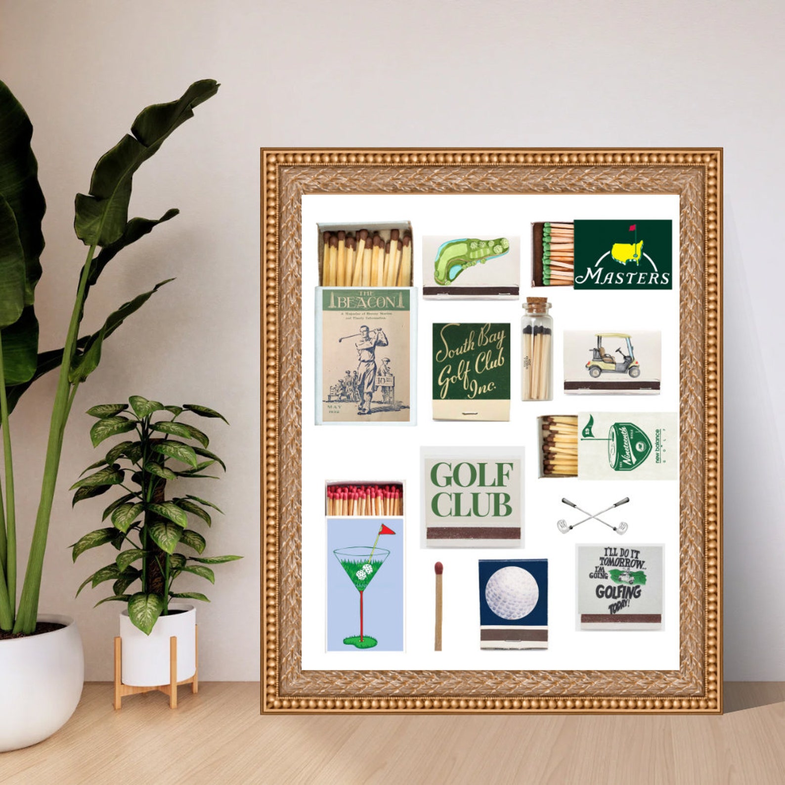 Vintage Matchbook Print, Golf Art, Digital Print, Digital Download ...