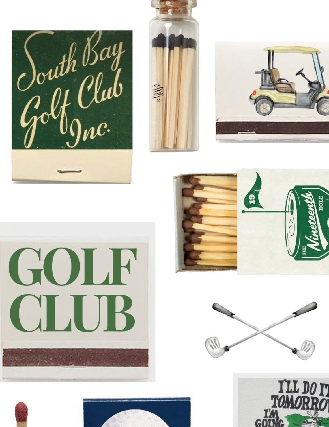 Vintage Matchbook Print, Golf Art, Digital Print, Digital Download ...