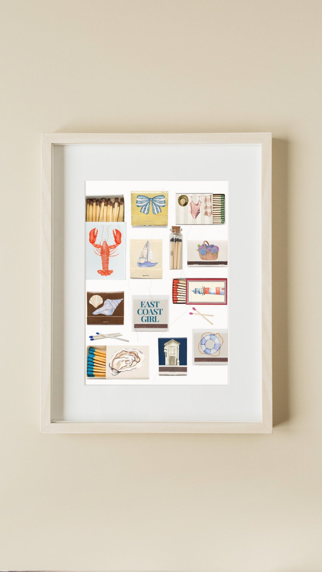 Vintage Matchbook Print, East Coast Matchbook Art, Digital Print ...