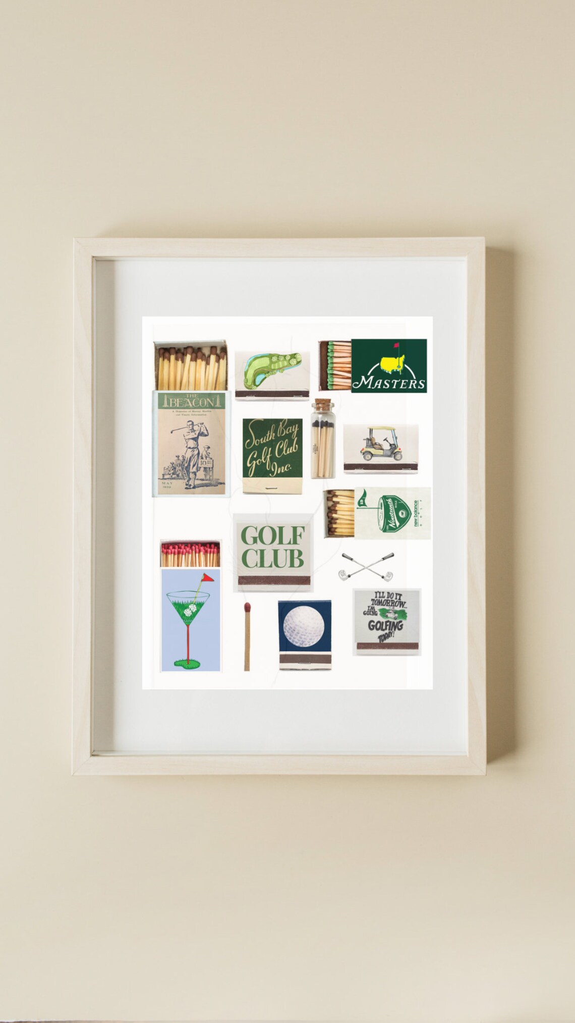Vintage Matchbook Print, Golf Art, Digital Print, Digital Download ...