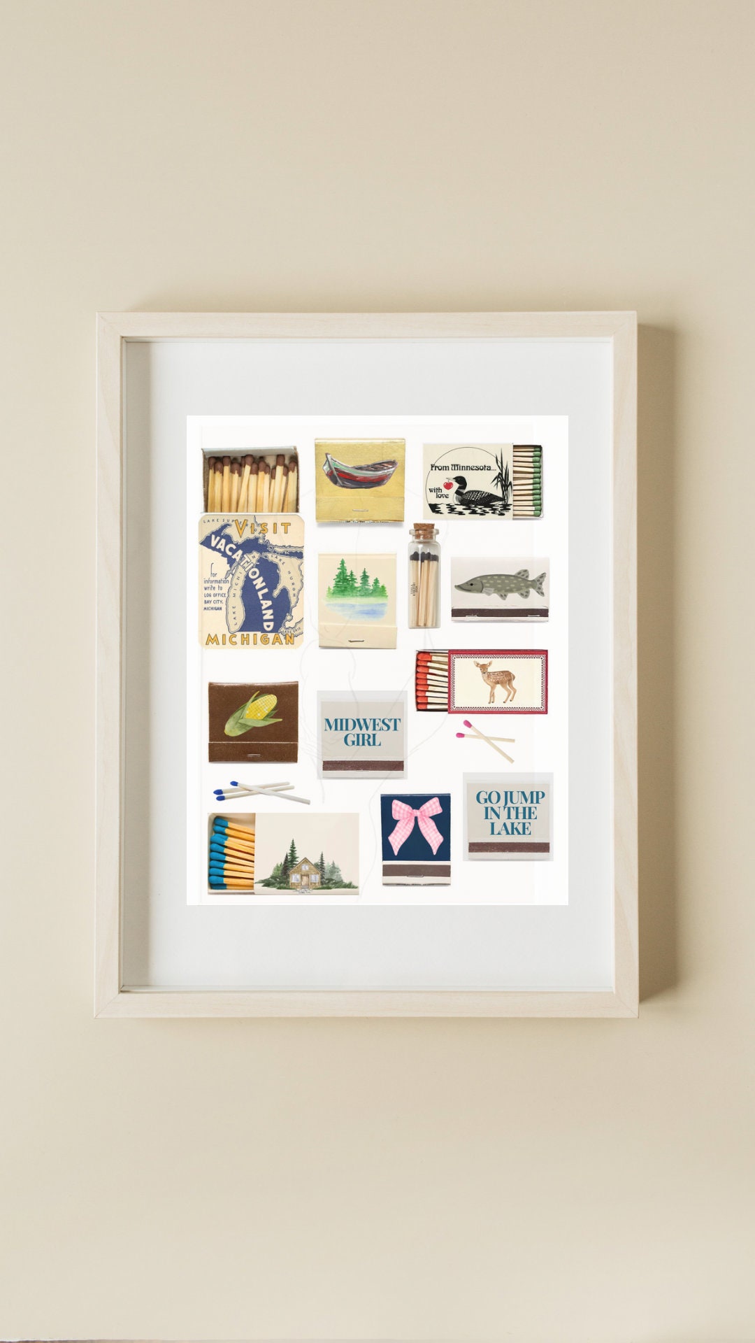 Vintage Matchbook Print, Midwest Matchbook Art, Digital Print, Digital ...