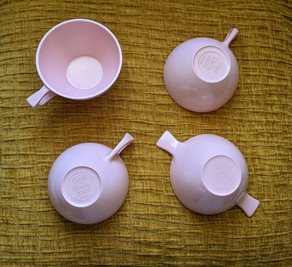 Vintage Melmac Pink Tea Set - Etsy