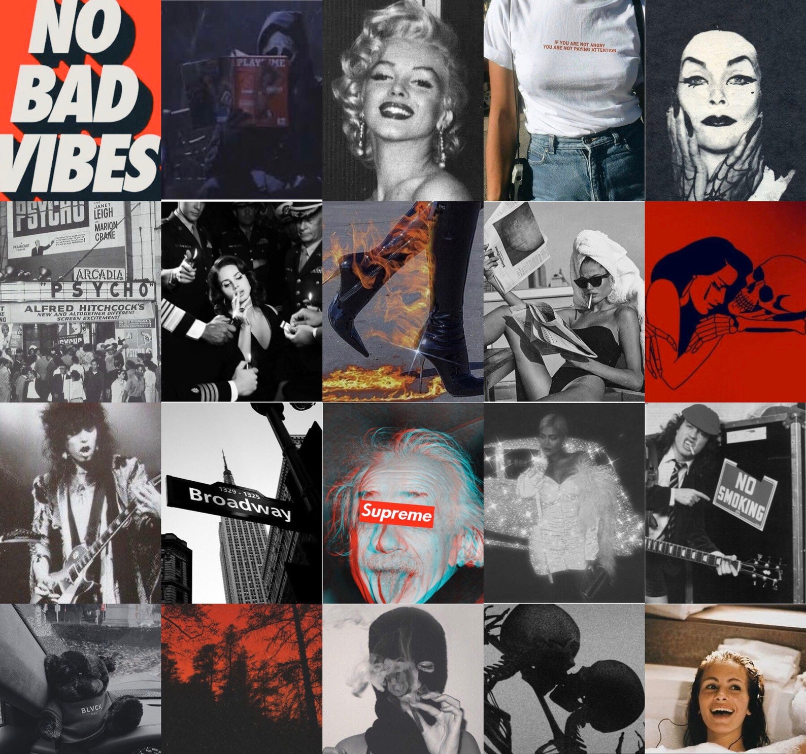 DIGITAL GRUNGE Wall Collage Kit 100 Pcs Trendy Dark VSCO - Etsy