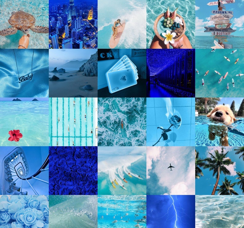 BLUE SAPPHIRE Wall Collage Kit 50/85/125/165/200 Pcs VSCO - Etsy