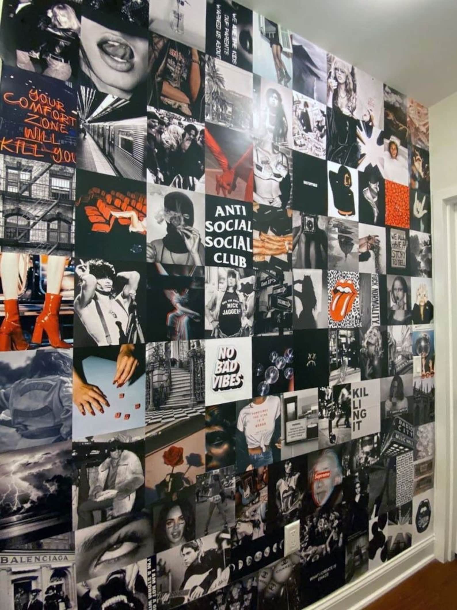 DIGITAL GRUNGE Wall Collage Kit 100 Pcs Trendy Dark VSCO - Etsy