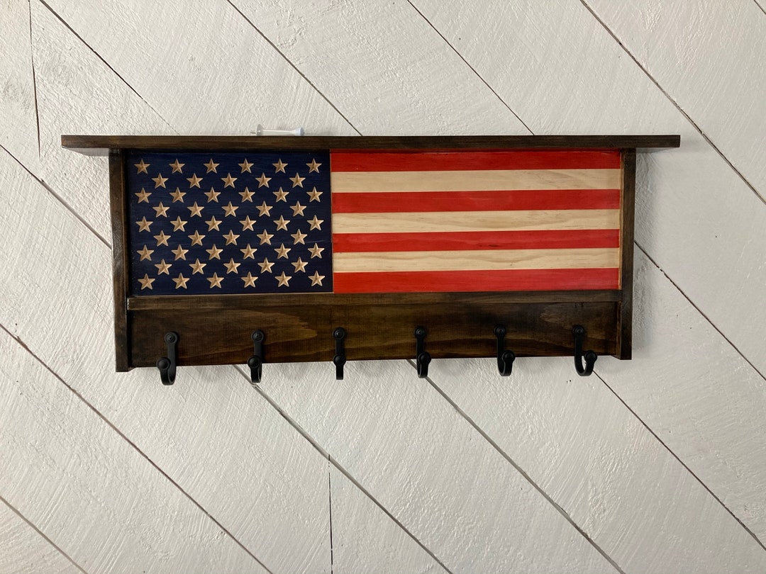 US Flag Coat Rack - Etsy