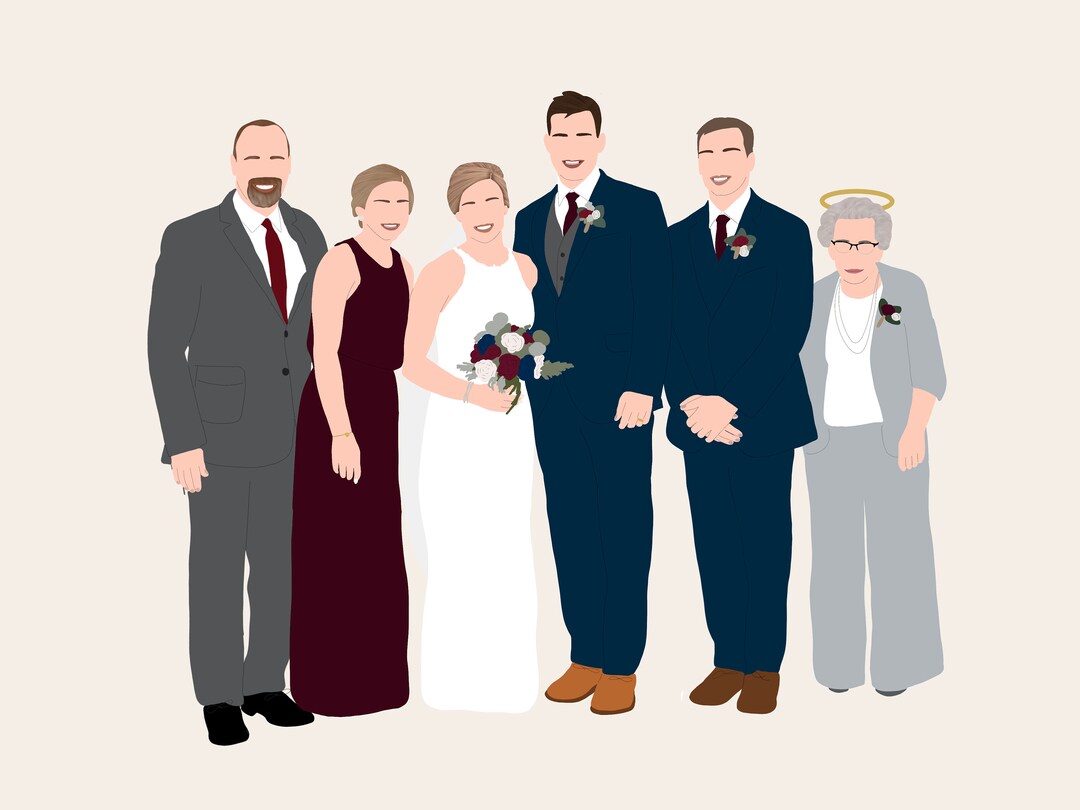 Memorial Photo Drawing | Custom Digital Portrait | Family Loss - Etsy