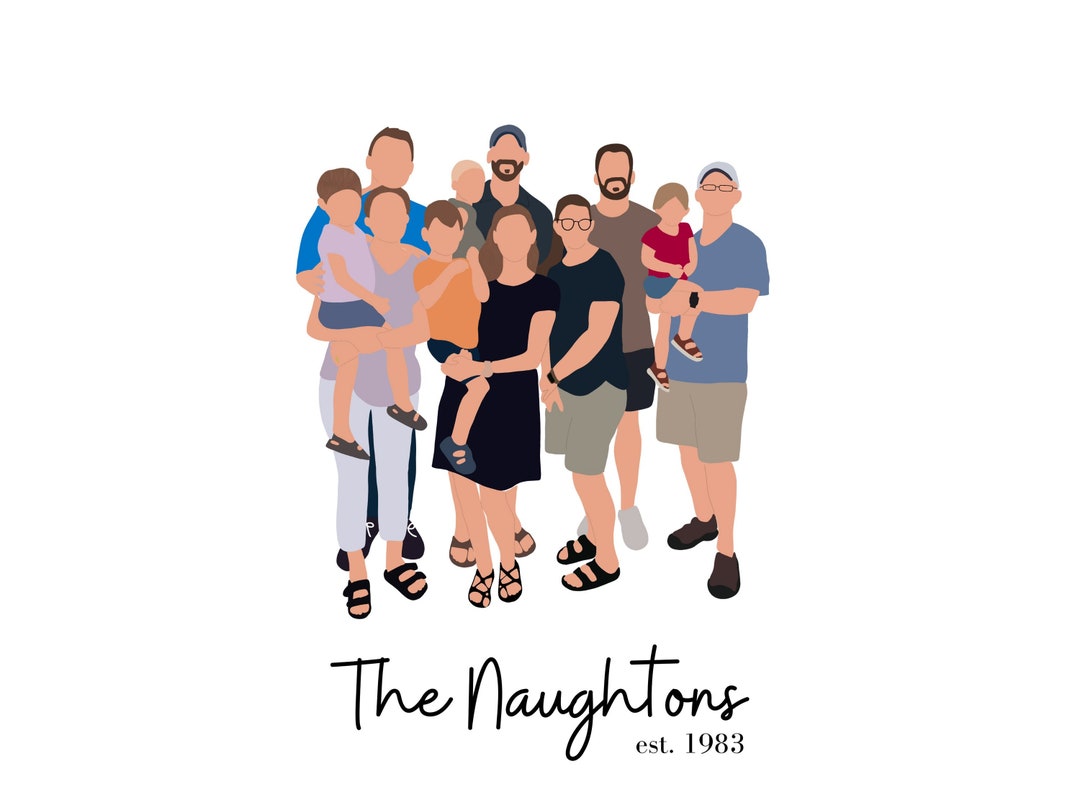 Custom Family Portrait | Faceless Family Portrait | Custom Gift ...