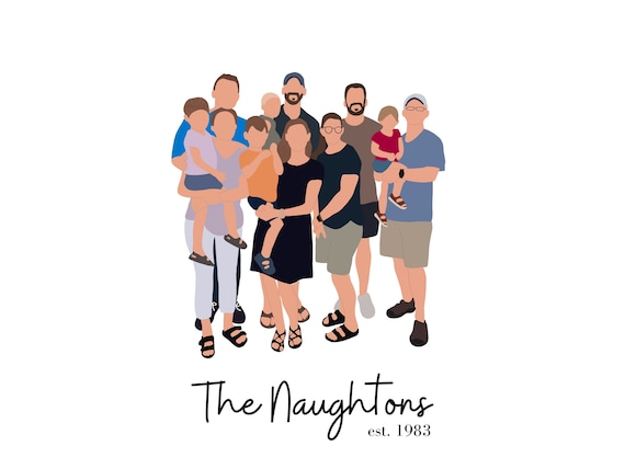 Custom Family Portrait Faceless Family Portrait Custom - Etsy