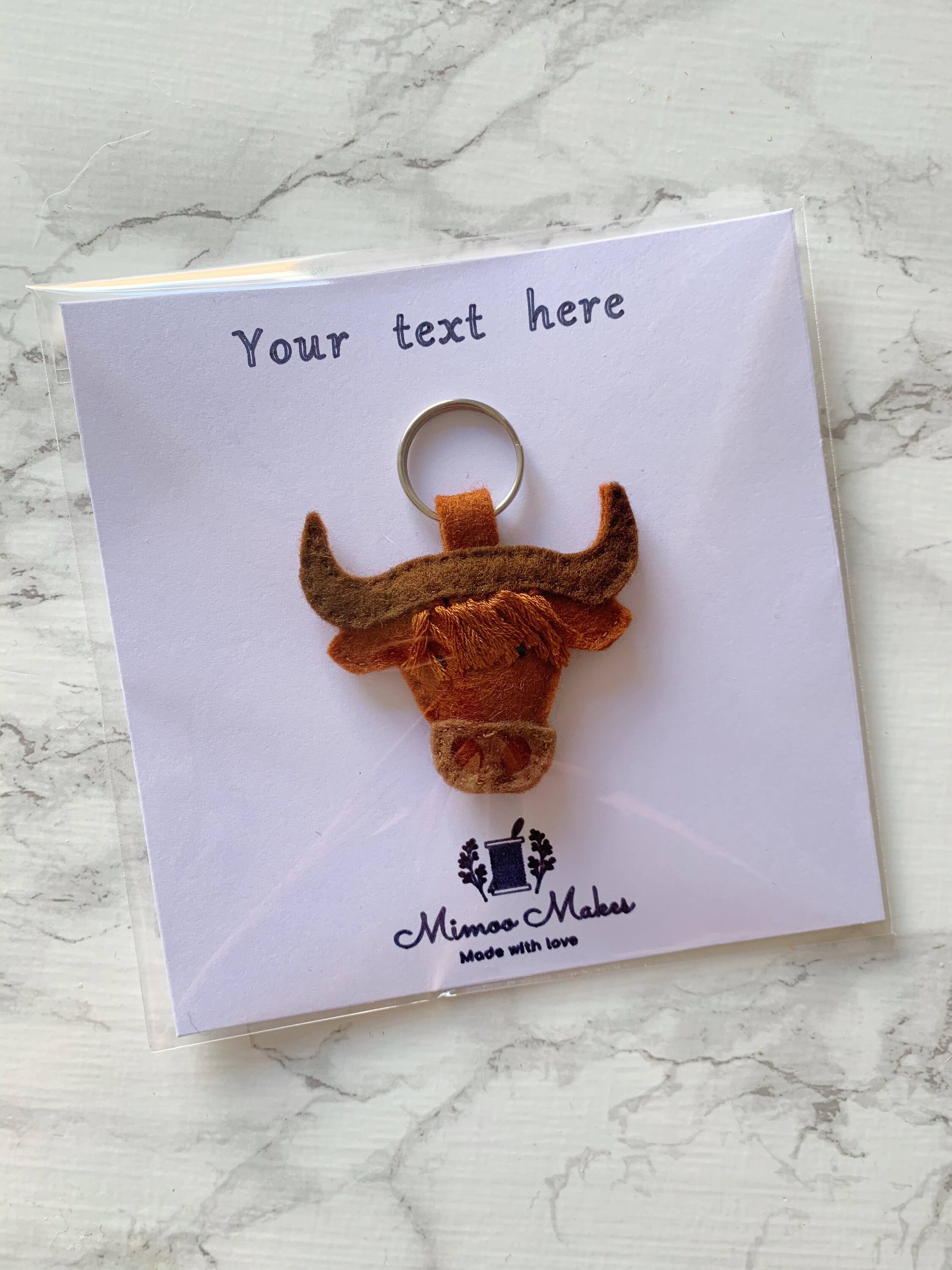 Highland cow key ring personalised Key ring gift | Etsy
