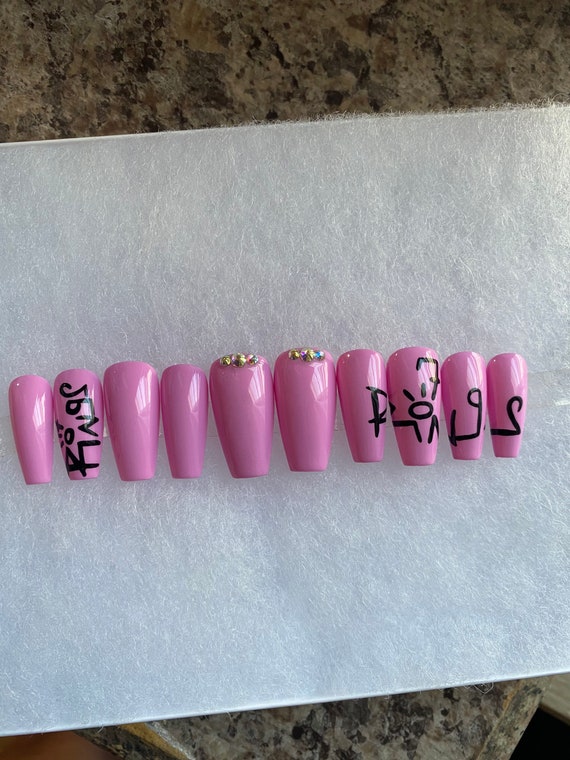 Ariana Grande Pink Nails