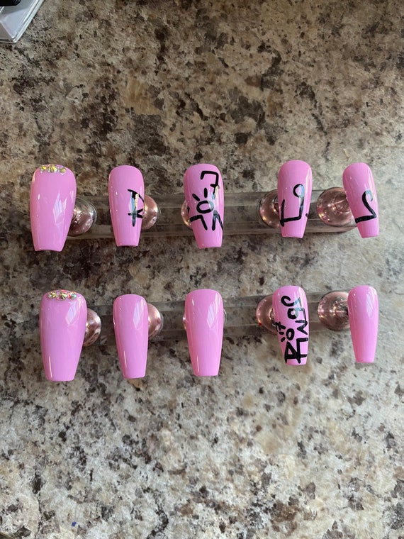 Ariana Grande Pink Nails