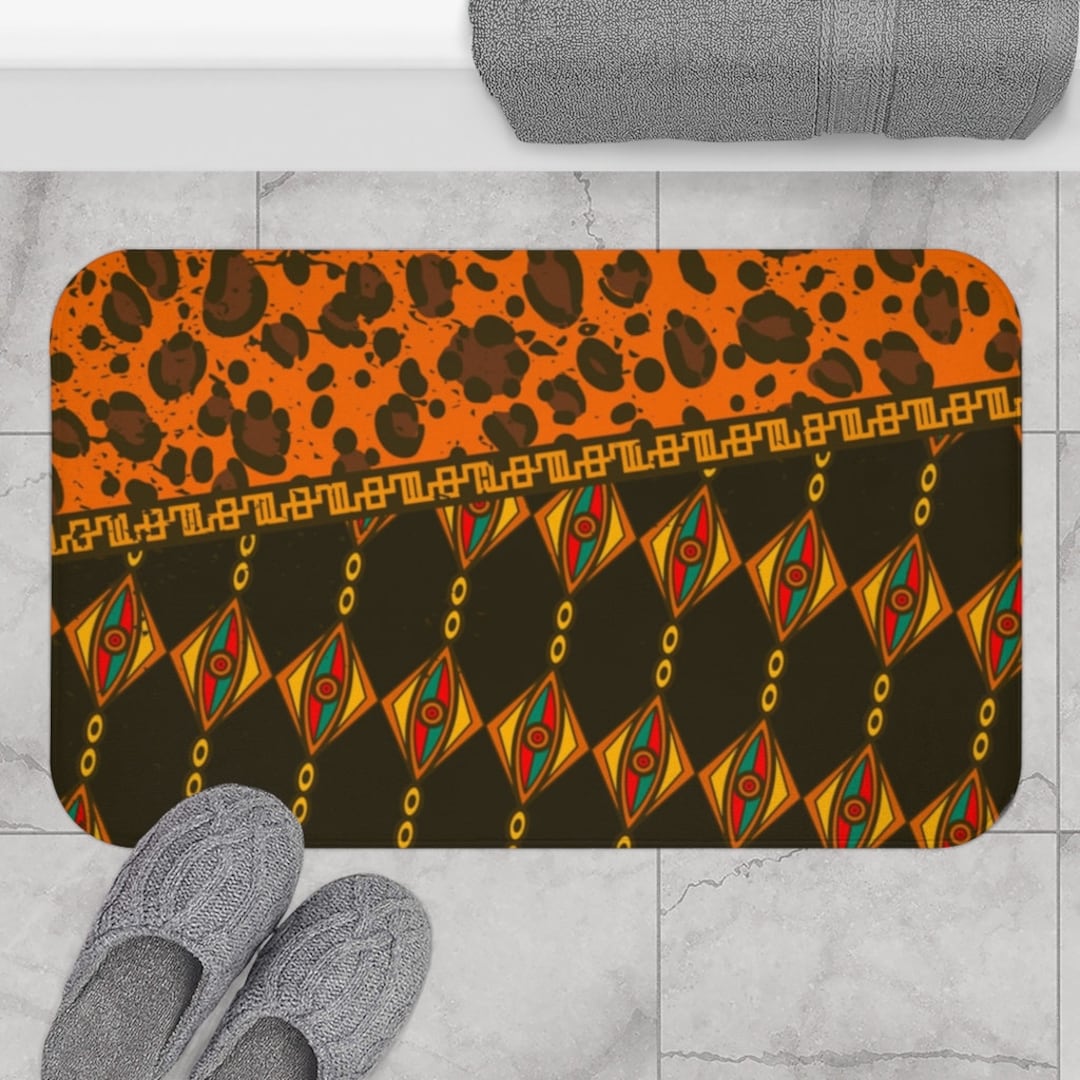 African Inspired - Tribal Print - Bath Mat - Bathroom Decor ...