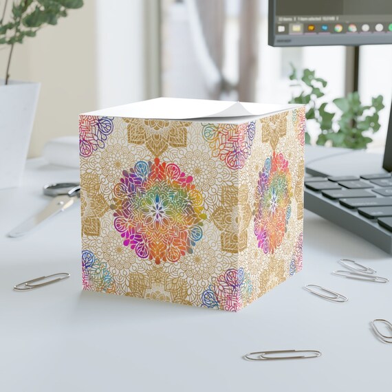 Golden Mandalas Colorful Sticky Notes Office Note Cube - Etsy