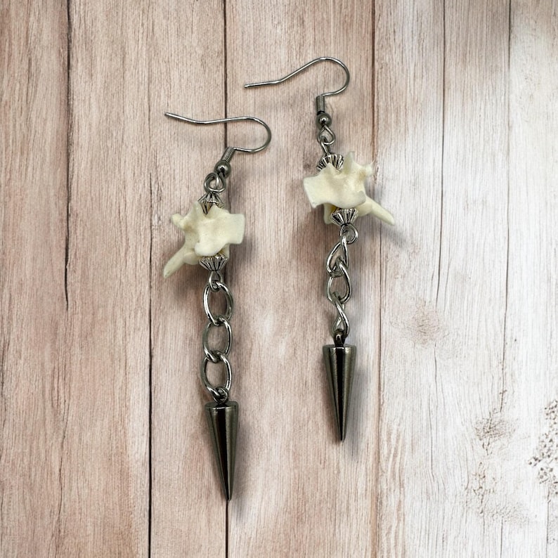 Snake Vertebrae Earrings: Gothic Bone Jewelry With Stainless Steel ...