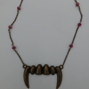 Vampire Necklace Bronze Teeth Vampire Fangs Cosplay Gothic - Etsy