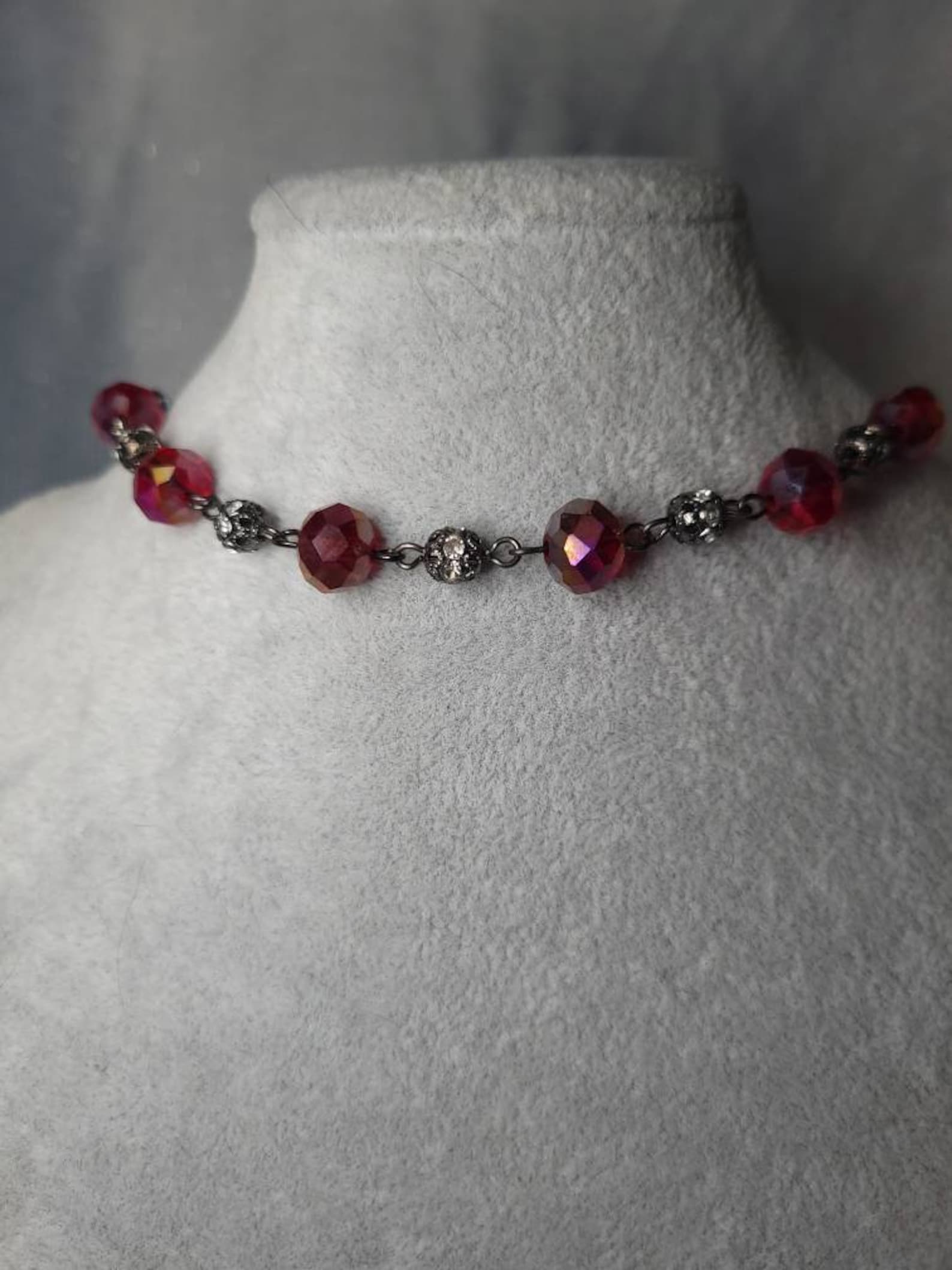 Gothic Choker Victorian Choker Black and Red Choker - Etsy