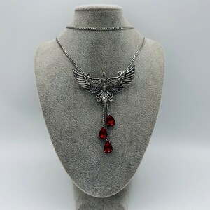 Phoenix Pendant Necklace: Rhinestone Bird Jewelry - Etsy