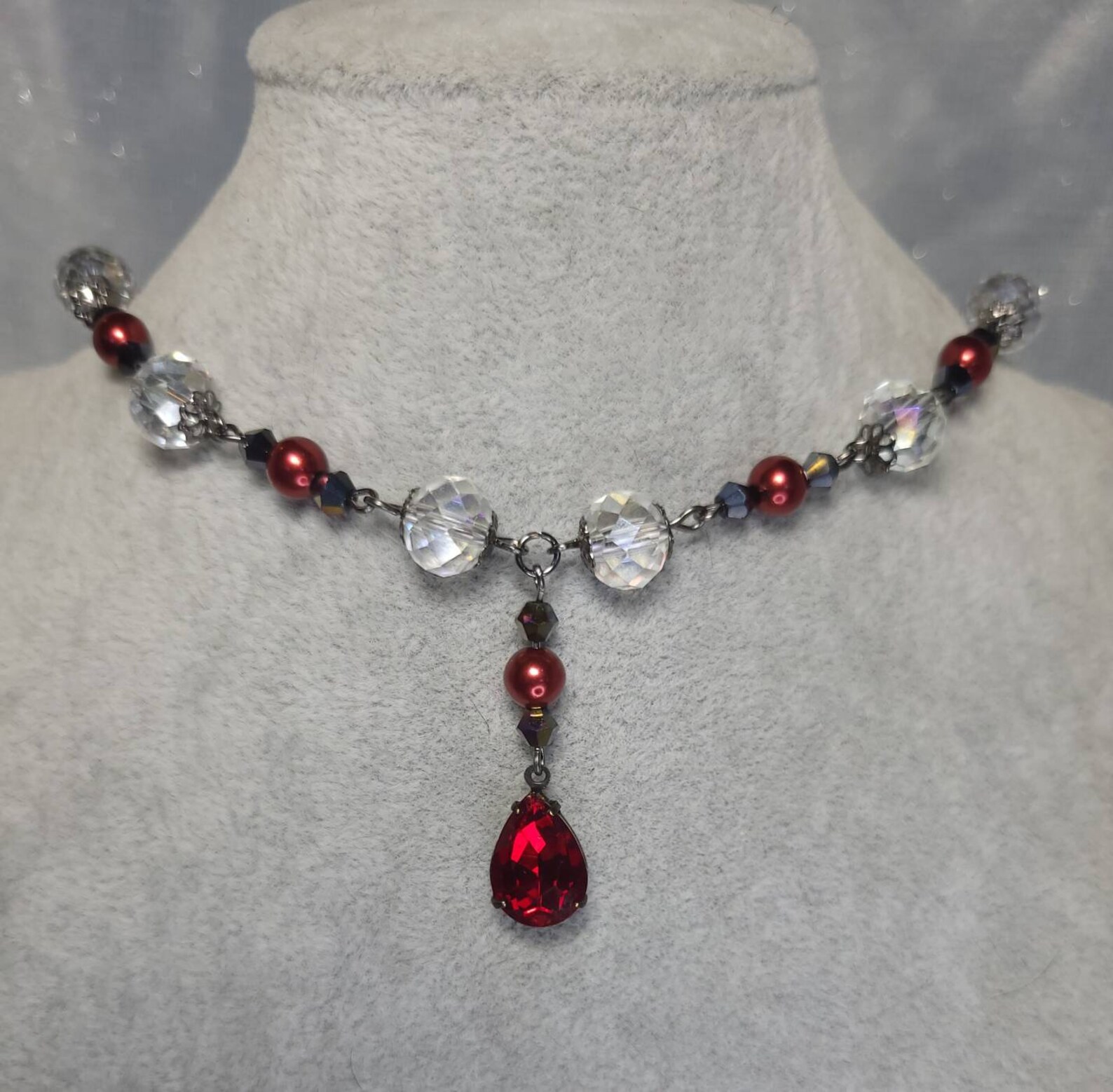 Gothic Choker Gothic Jewelry Red and Black Gothic Wedding - Etsy