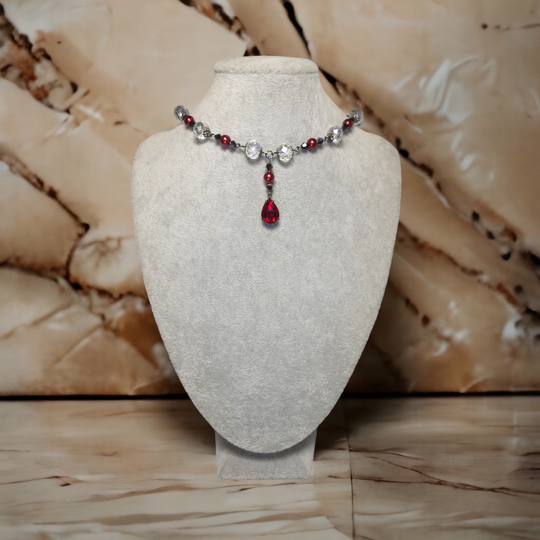 Gothic Choker, Gothic Jewelry, Red and Black, Gothic Wedding, Gothic ...