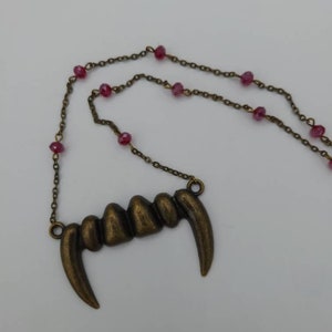 Vampire Necklace Bronze Teeth Vampire Fangs Cosplay Gothic - Etsy