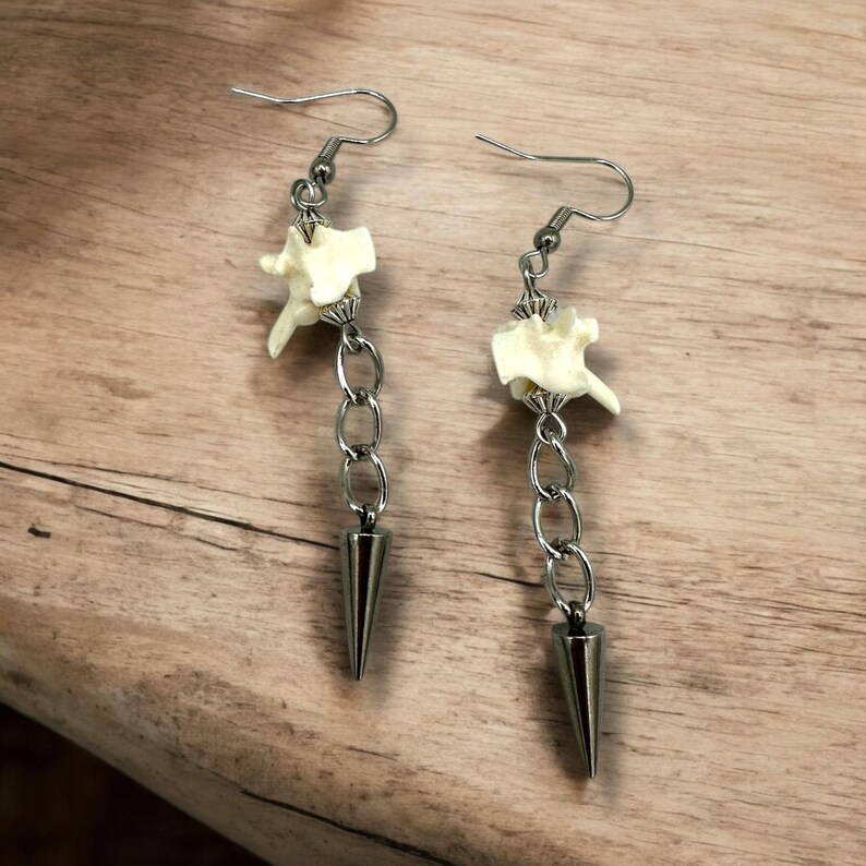 Snake Vertebrae Earrings: Gothic Bone Jewelry With Stainless Steel ...