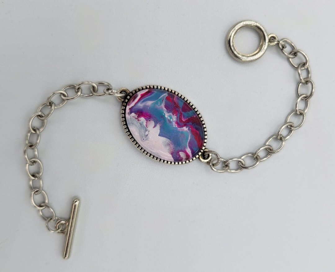Fluid Art Bracelet: One-of-a-kind Abstract Jewelry - Etsy