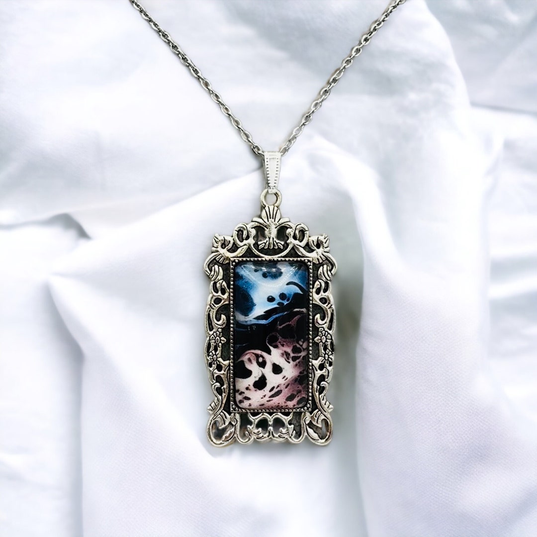 Fluid Artwork Fluid Art Necklace Fluid Art Jewelry Acrylic - Etsy