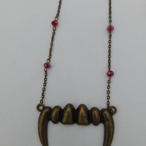 Vampire Necklace Bronze Teeth Vampire Fangs Cosplay Gothic - Etsy